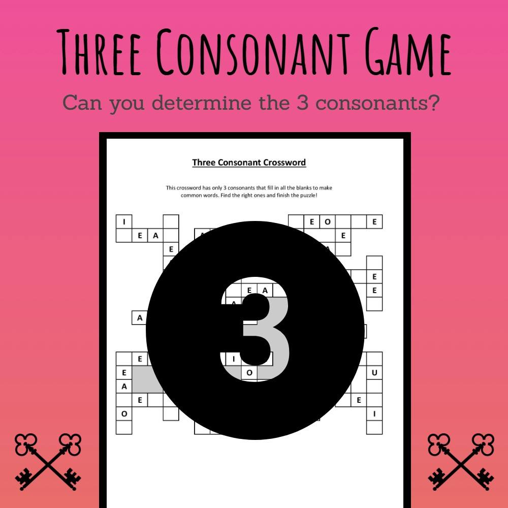 Three Consonant Crossword Game – Fisher Huntz